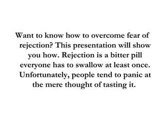 How To Overcome Fear Of Rejection In 3 Simple Steps | PPT