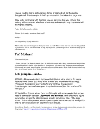 How to overcome objections and excuses | PDF