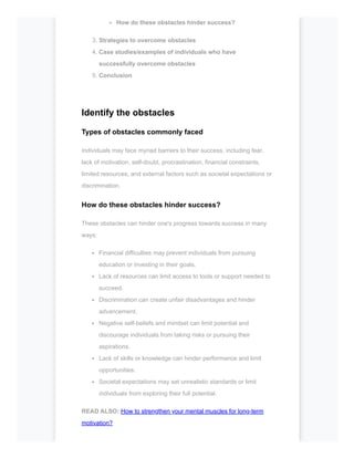 How to overcome obstacles in the way of success.pdf | Career Advice ...