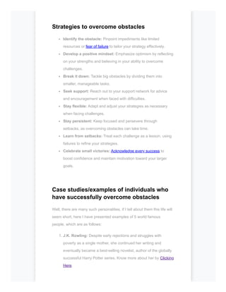 How to overcome obstacles in the way of success.pdf | Career Advice ...