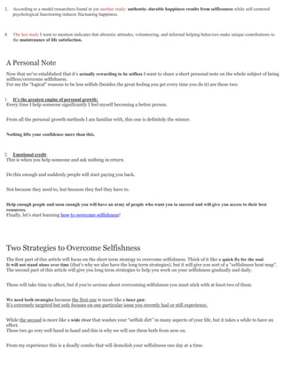 How to overcome selfishness the a to z guide | PDF