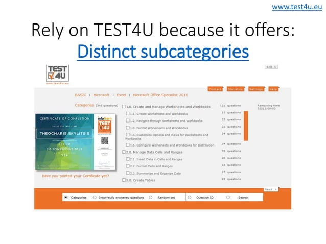 How to pass Microsoft Certiport MOS 2016 Excel 77-727 exam | PPTX