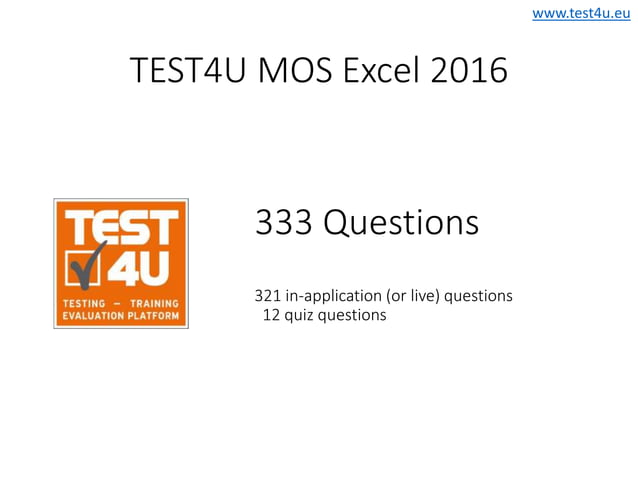How to pass Microsoft Certiport MOS 2016 Excel 77-727 exam | PPTX