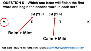 How To Pass Psychometric Tests (Questions & Answers) | PPTX