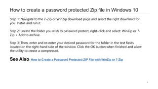 How to Password Protect a Folder in Windows10 | PPTX | Operating Systems | Computer Software and ...
