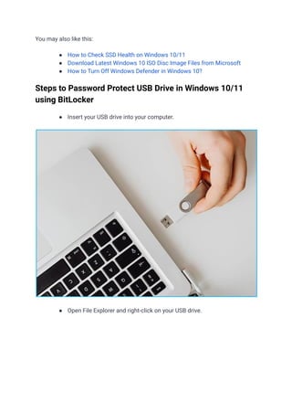 How to Password Protect USB Drive in Windows 10 & 11 | PDF
