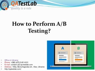 How to Perform A/B Testing? | PPT