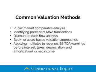 How To Perform A Business Valuation by Generational Equity | PPT