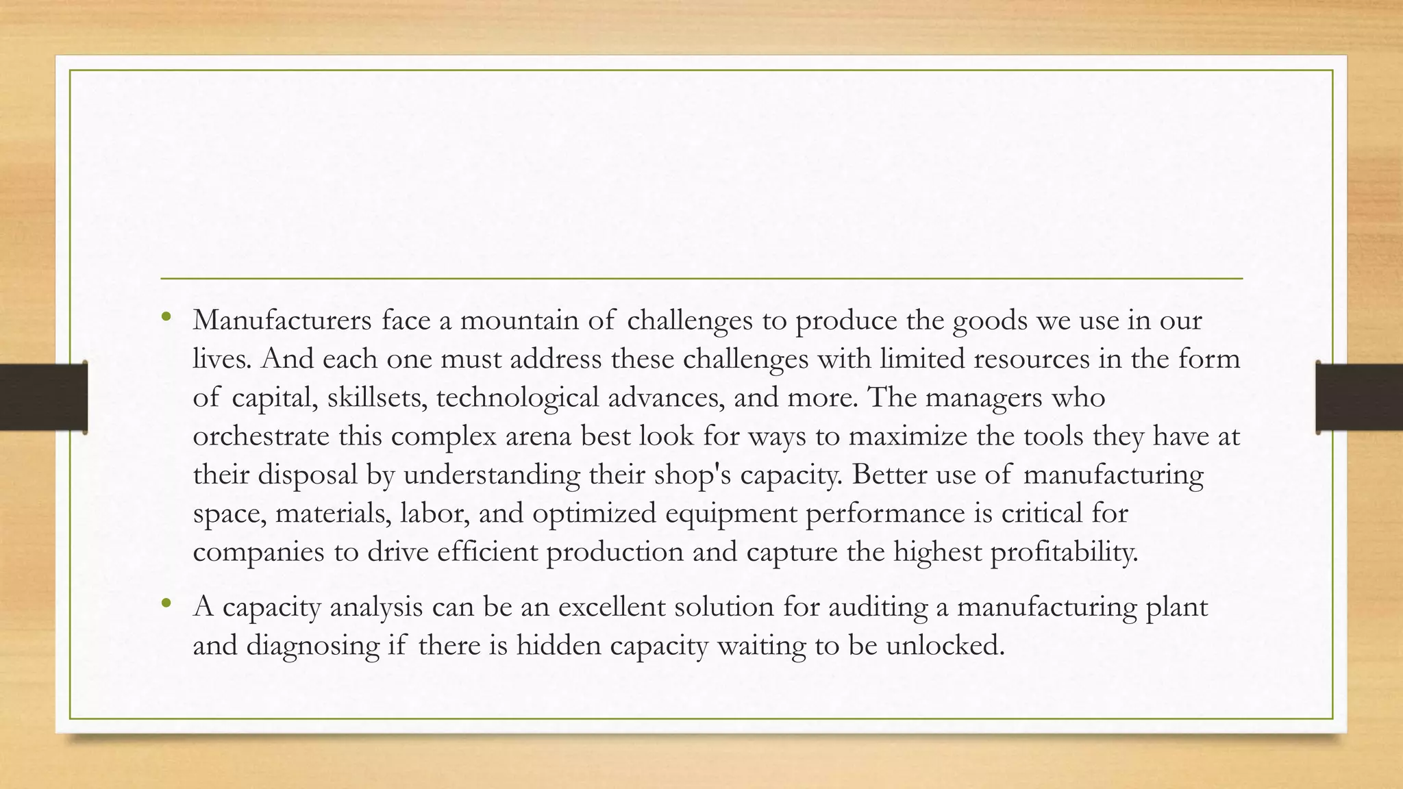 HOW TO PERFORM A MANUFACTURING CAPACITY ANALYSIS.pptx