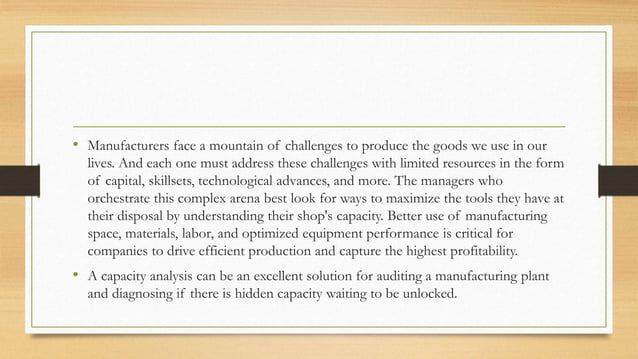 HOW TO PERFORM A MANUFACTURING CAPACITY ANALYSIS.pptx