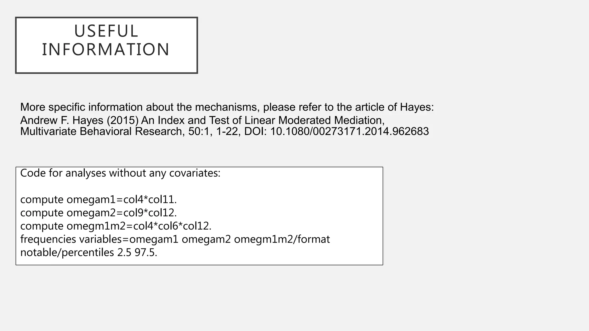 How to perform a moderated serial mediation analysis in spss macro ...