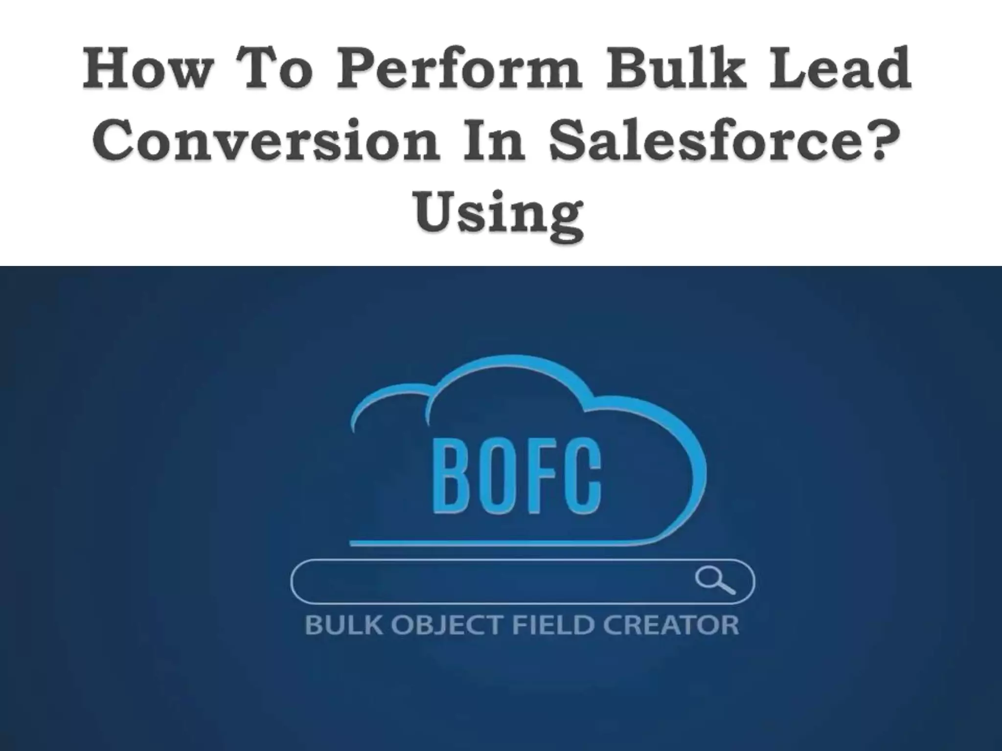 How to perform bulk lead conversion in salesforce | PPT