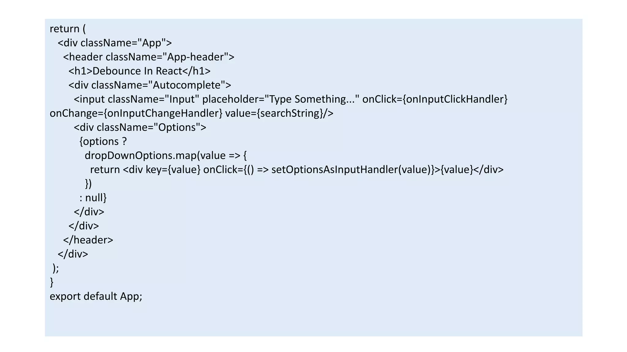 How to perform debounce in react | PPT