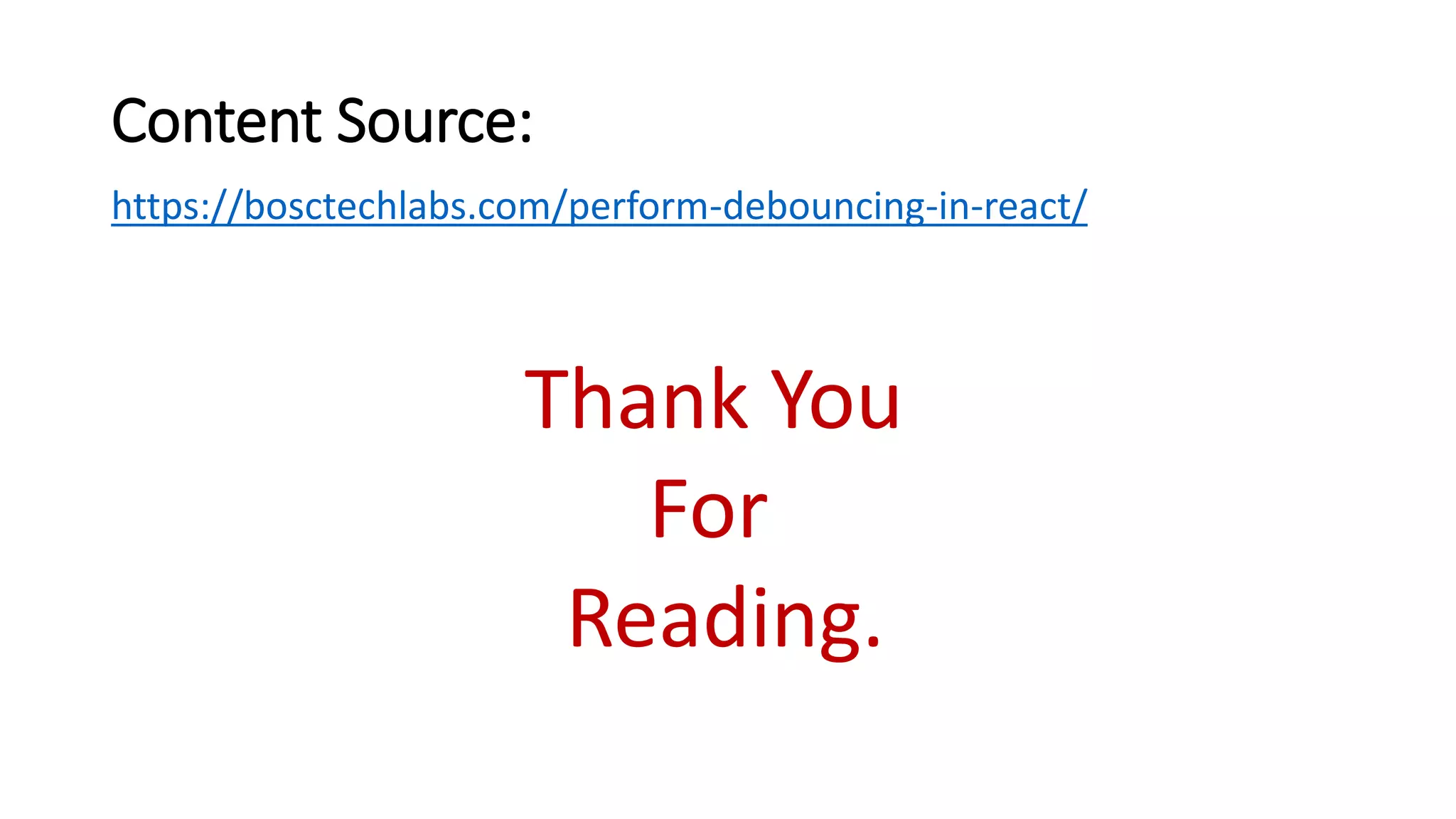 How to perform debounce in react | PPT