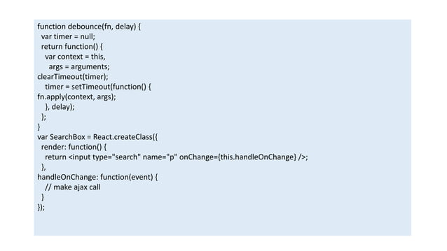 How to perform debounce in react | PPT