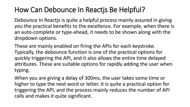 How to perform debounce in react | PPT