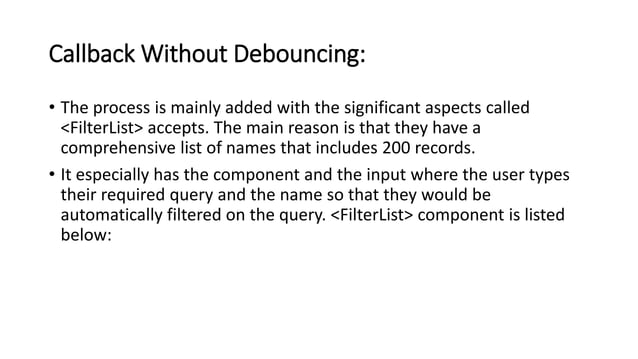How to perform debounce in react | PPT