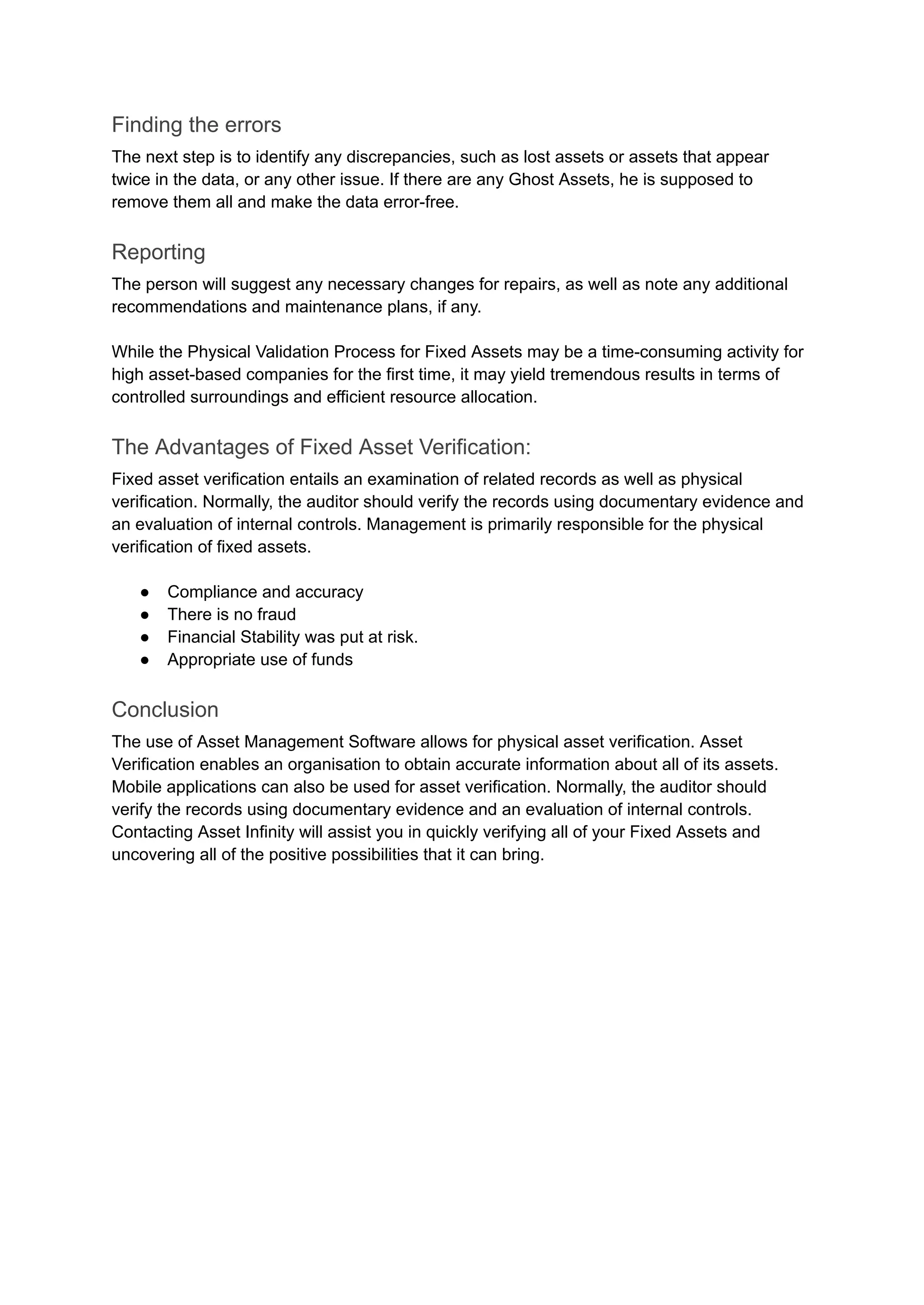 How to Perform Fixed Asset Verification | PDF