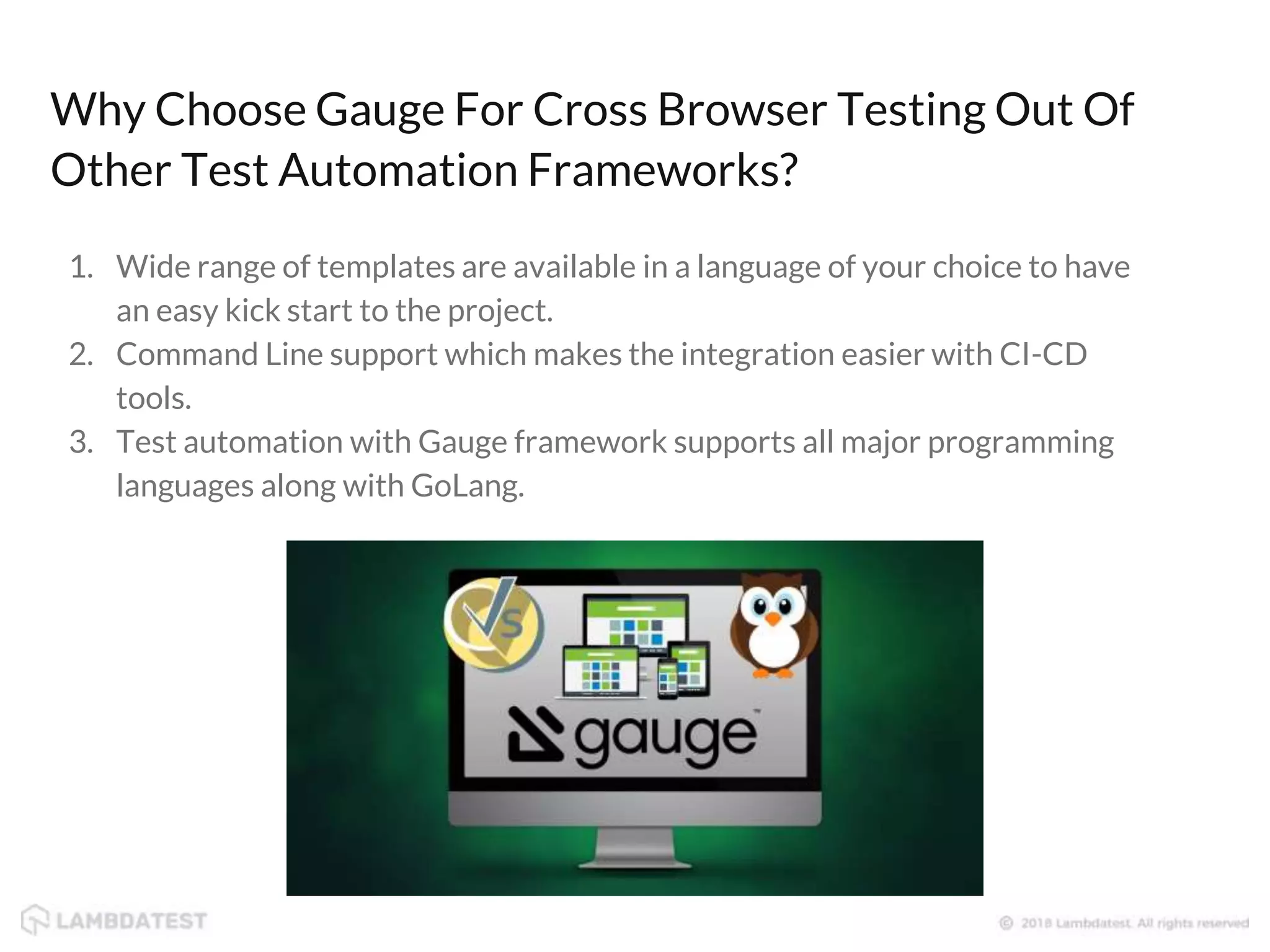How To Perform Test Automation With Gauge And Selenium Framework Ppt