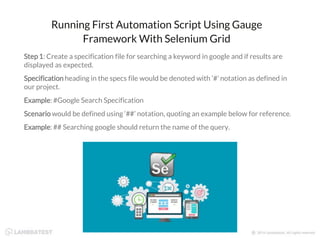 How to Perform Test Automation With Gauge & Selenium Framework | PPT