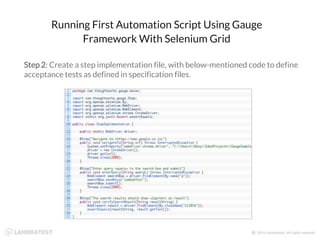 How to Perform Test Automation With Gauge & Selenium Framework | PPT
