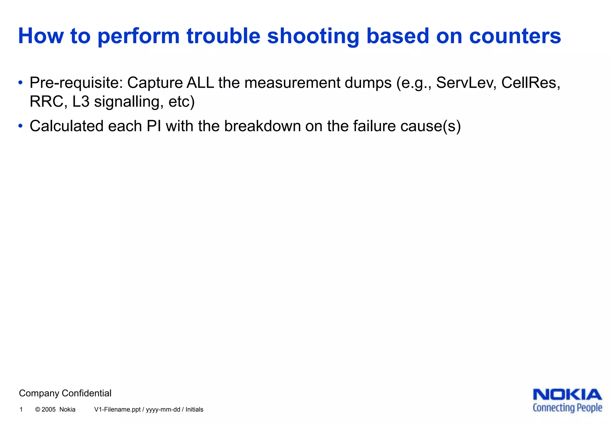 How to perform trouble shooting based on counters | PPT