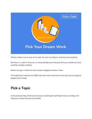 How to pick a topic for a blog | PDF