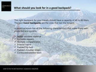 How to Pick the Best Backpack! | PPT