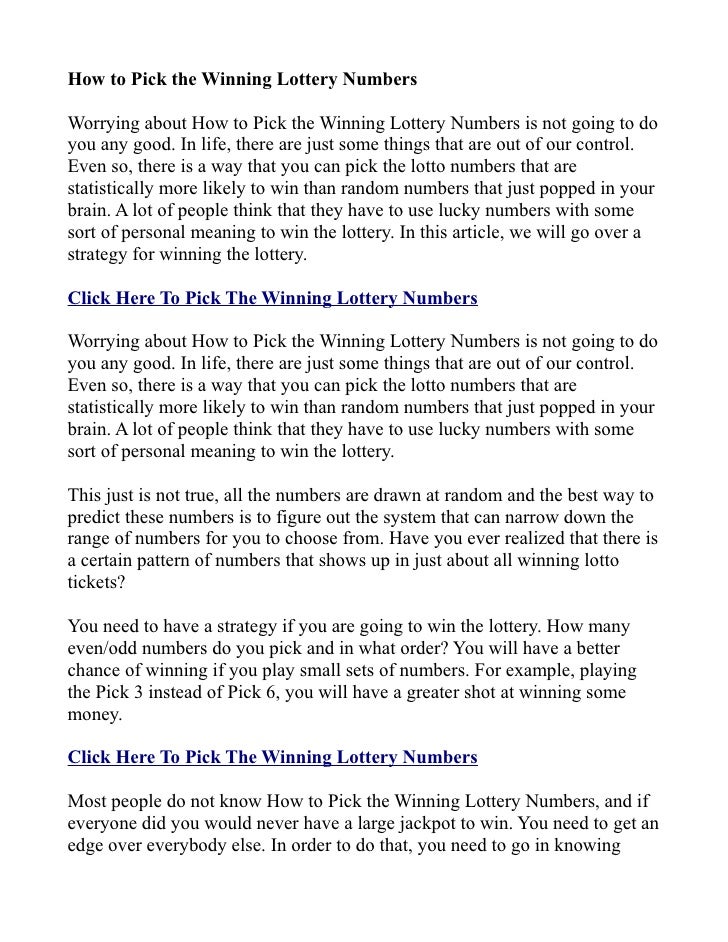 how-to-pick-the-winning-lottery-numbers