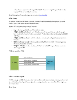 How to place orders through FIX Message | DOCX