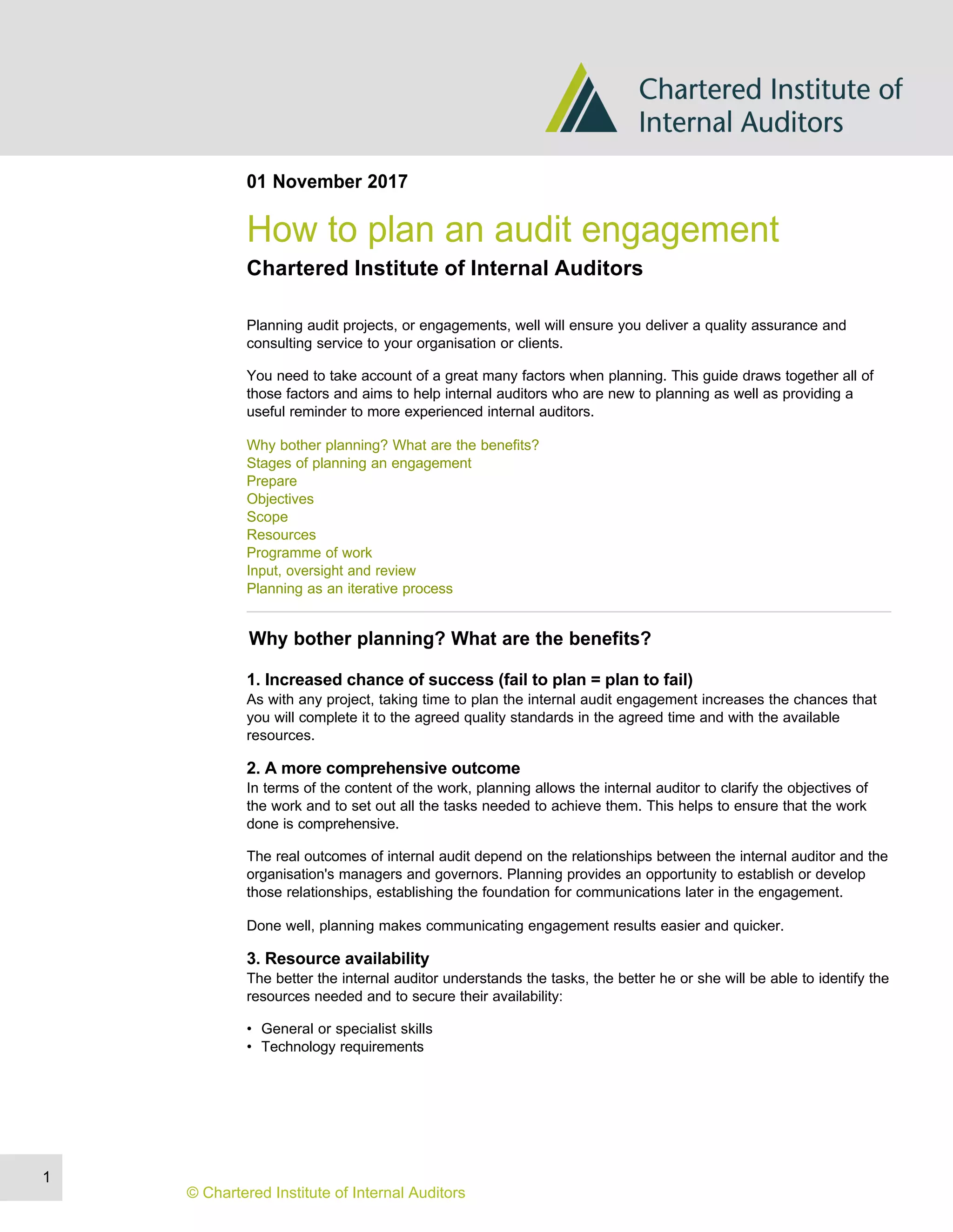 How to plan an audit engagement | PDF