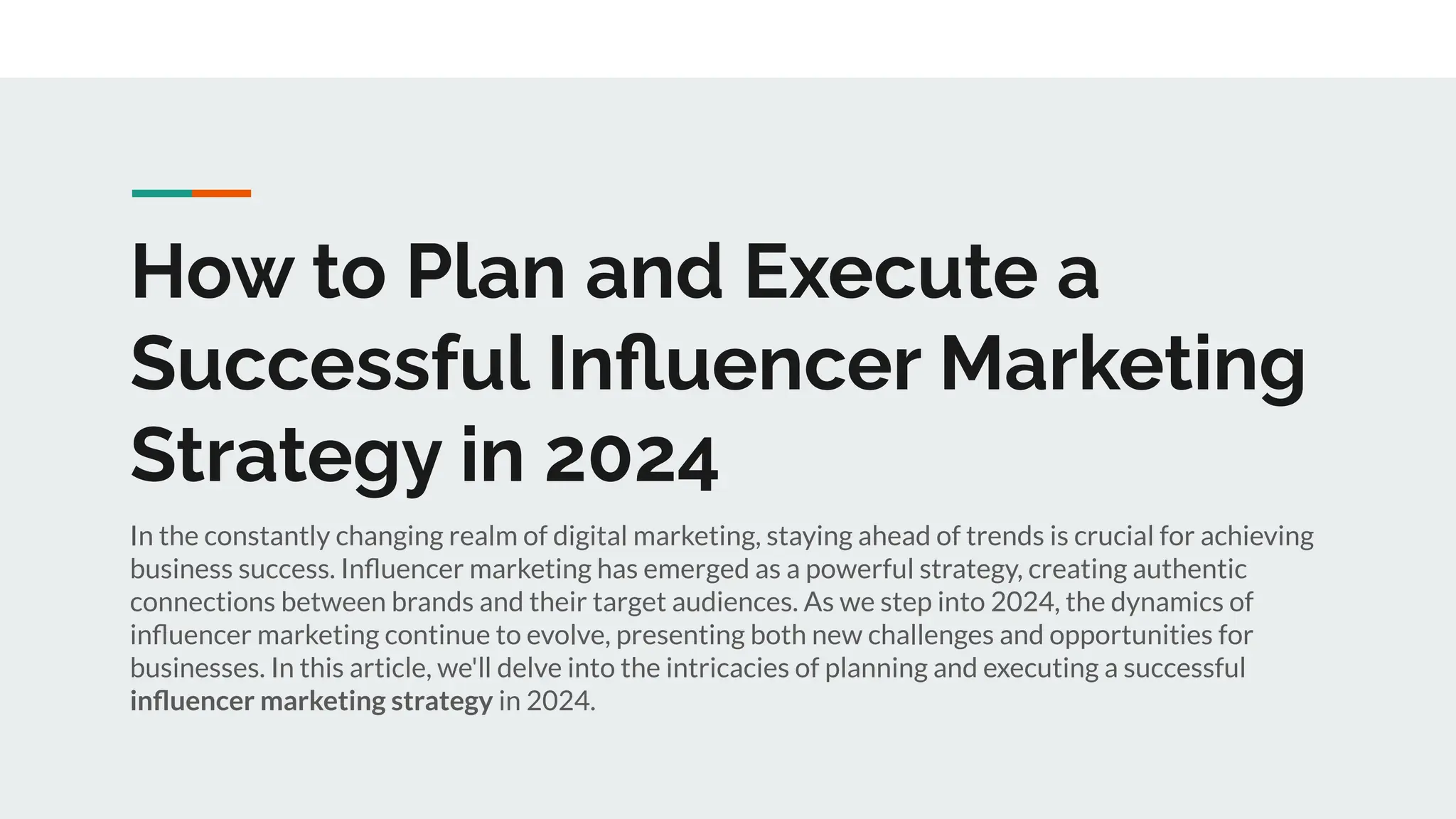 How to Plan and Execute a Successful Influencer Marketing Strategy in ...