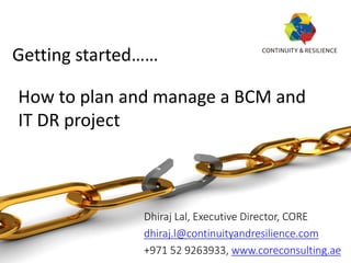 How to plan and manage a BCM and IT DR project | PDF