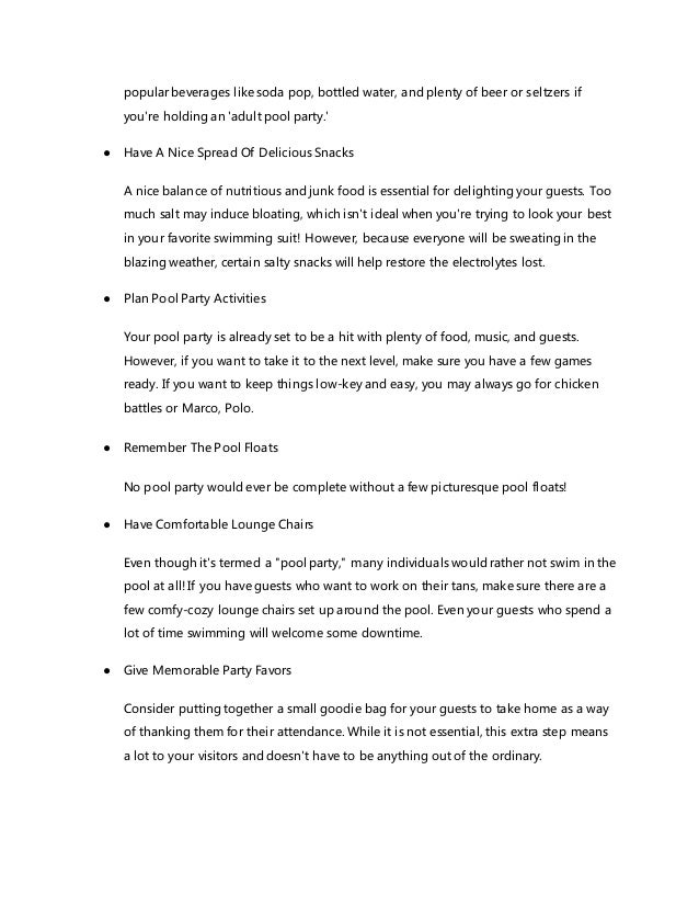 How to plan a pool party | PDF