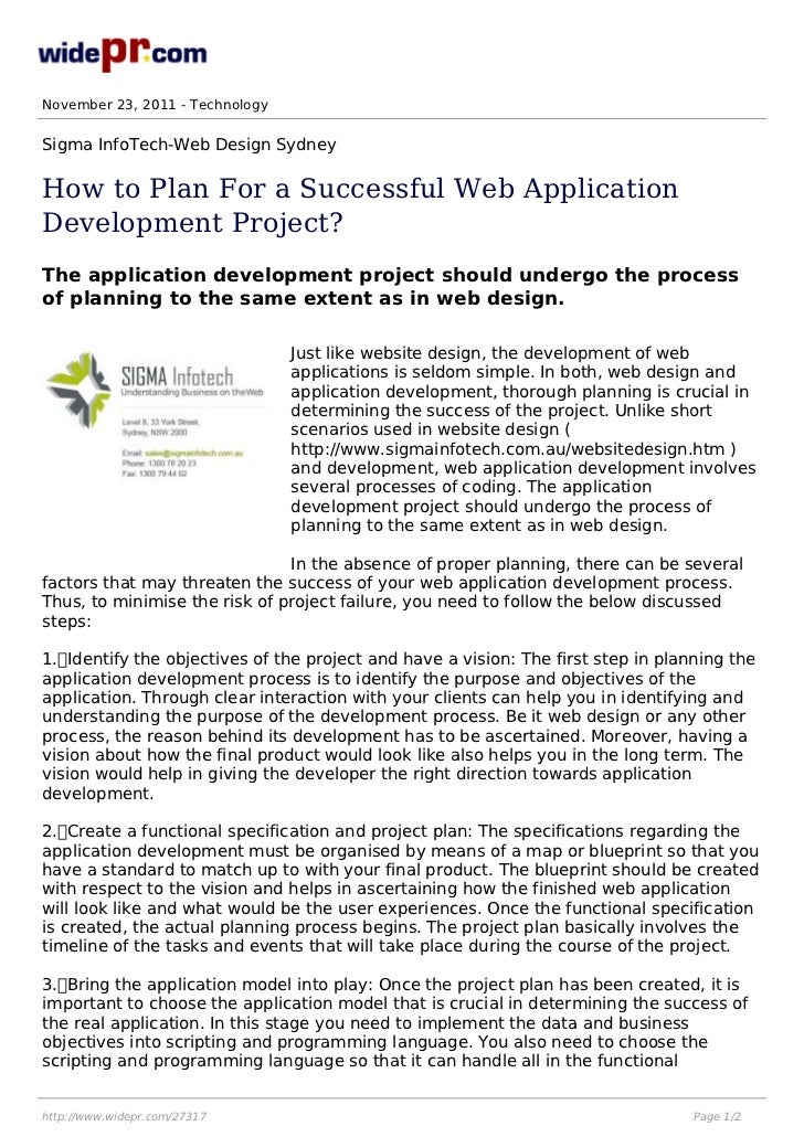 How to plan_for_a_successful_web_application_development_project