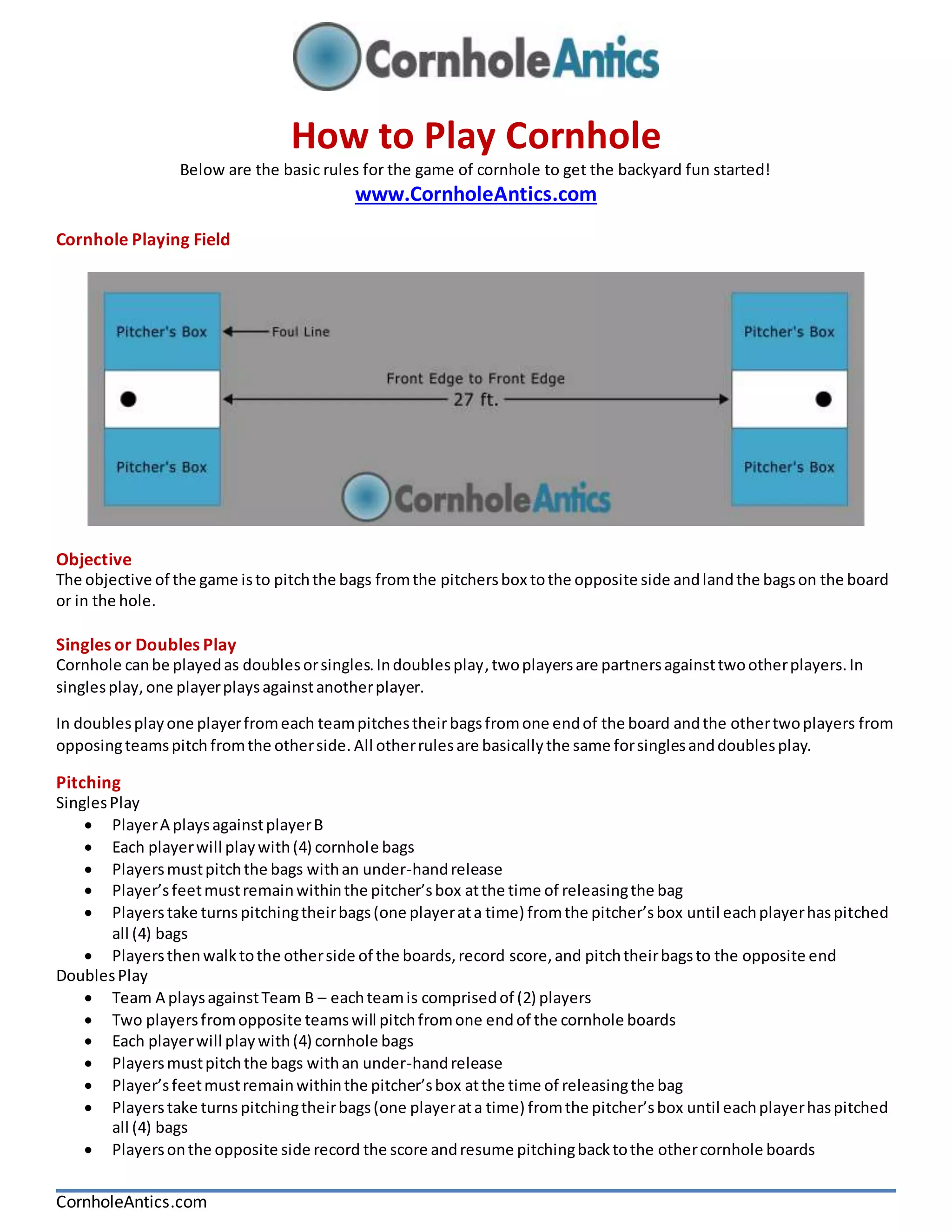 How to Play Cornhole | PDF