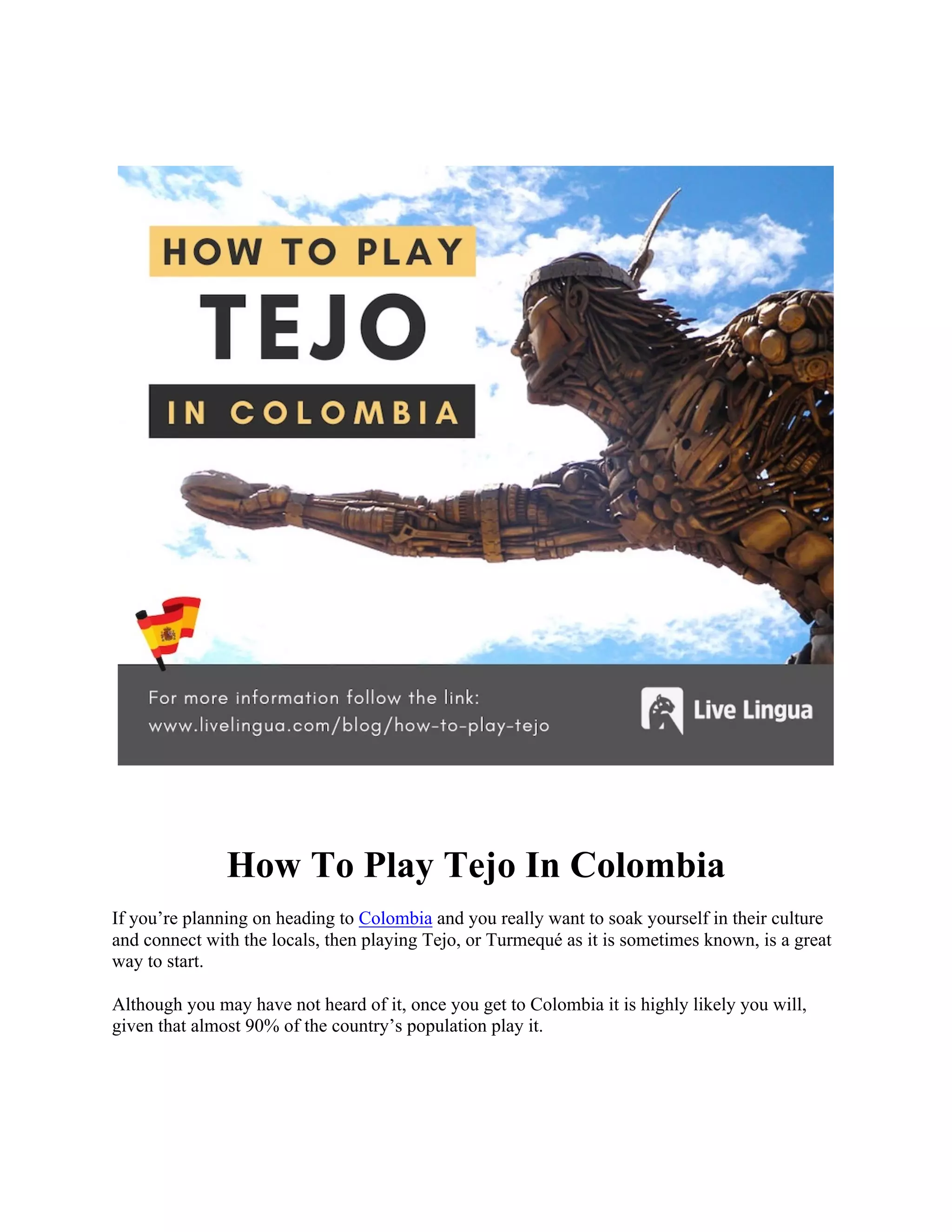 How To Play Tejo in Colombia | PDF