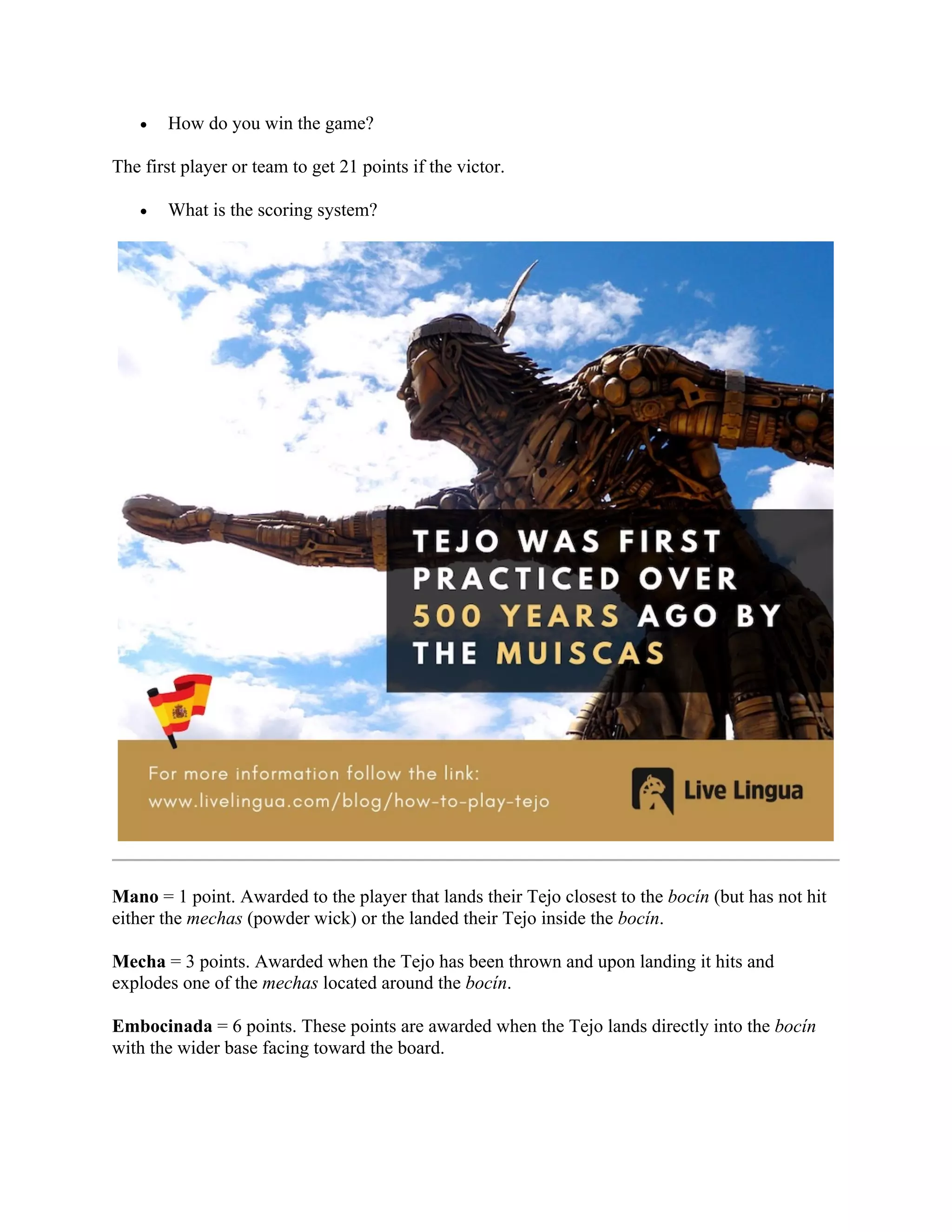 How To Play Tejo in Colombia | PDF