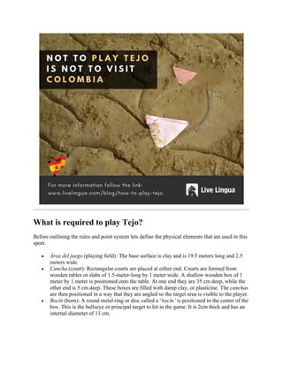 How To Play Tejo in Colombia | PDF