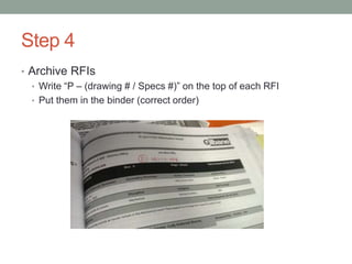 How to post RFIs | PPTX | Desktop Publishing | Computer Software and Applications