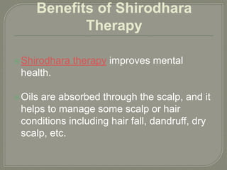 How to Pour Oil in a Shirodhara Therapy | PPTX
