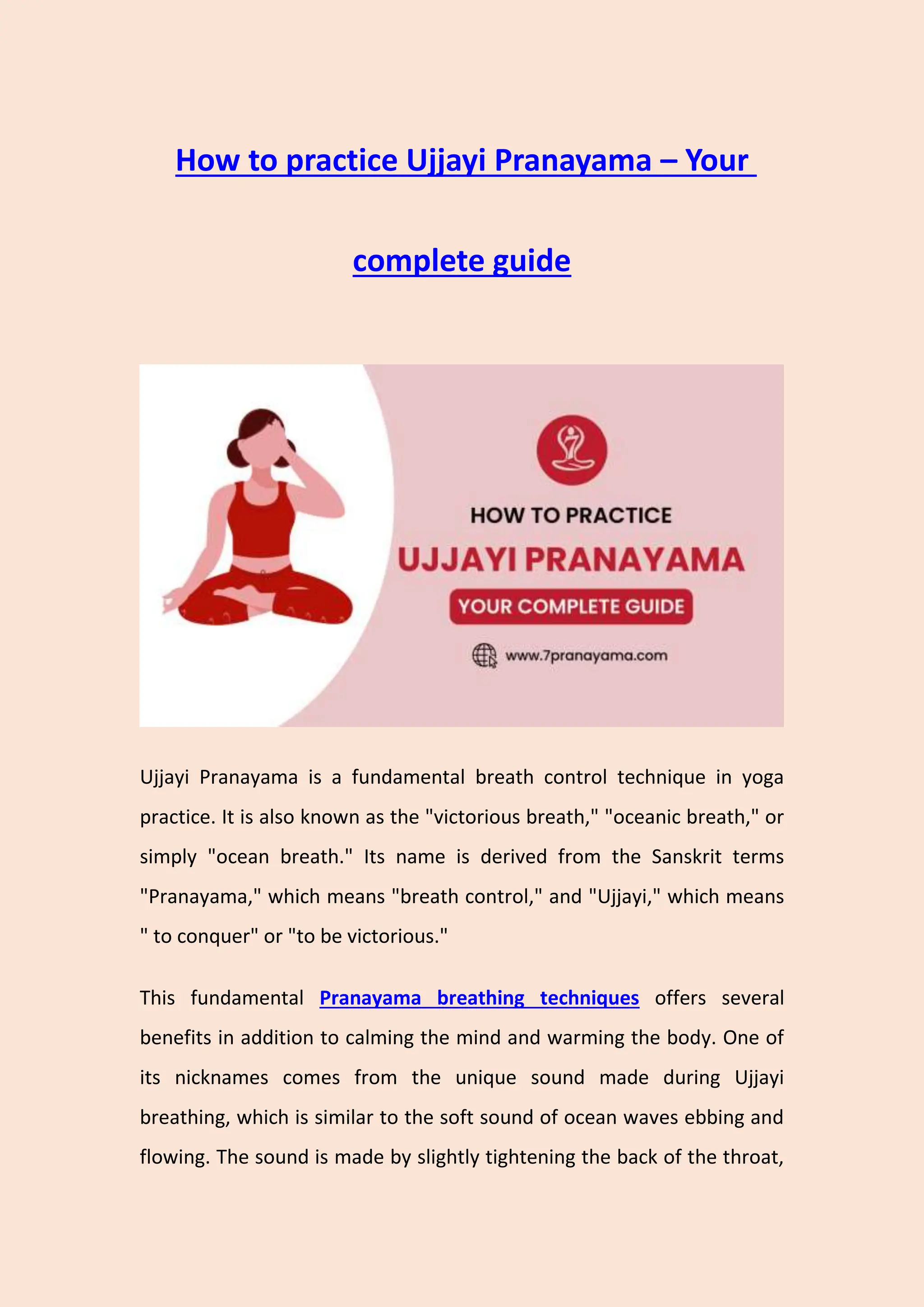 How to practice Ujjayi Pranayama — Your complete guide | DOCX