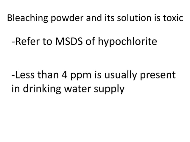 How to prepare 0.1% active chlorine | PPTX | Chemistry | Science