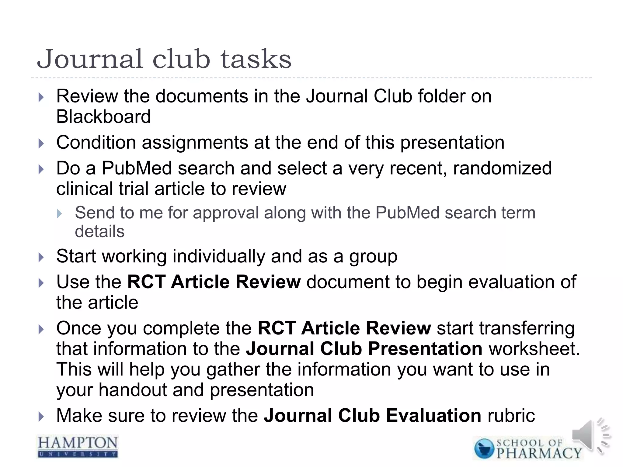 How to prepare an effective journal club | PPTX