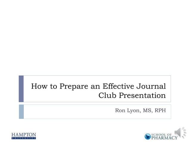 How to prepare an effective journal club | PPTX