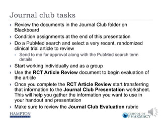 How to prepare an effective journal club | PPTX