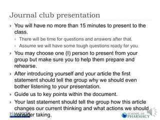 How to prepare an effective journal club | PPTX