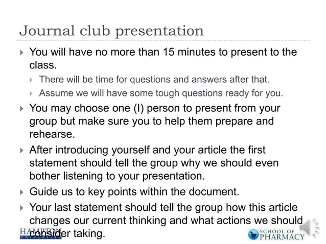How to prepare an effective journal club | PPTX