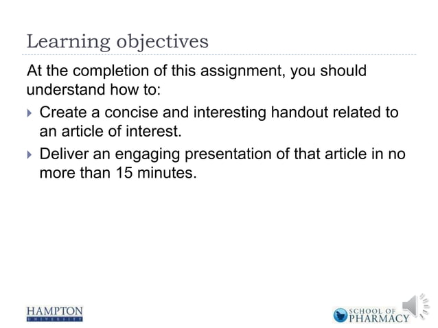 How to prepare an effective journal club | PPTX