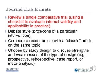 How to prepare an effective journal club | PPTX